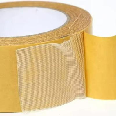China 200um Thickness Cloth 50 Mesh Carrier Adhesive Double Sided Tape for sale