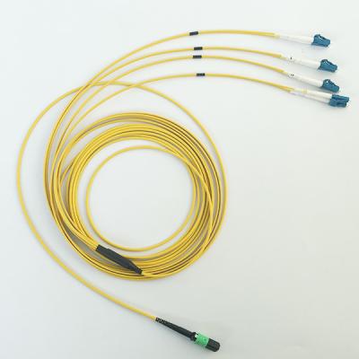 中国 LCケーブルLSZH材料への単一モード3.0mmファン ケーブルの二重MPO 販売のため
