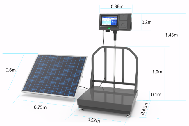 7-Inch AI Intelligent Android System LCD Bench Scale Solar-Powered Weighing Scale kg Units Label Print Traceability OEM ODM