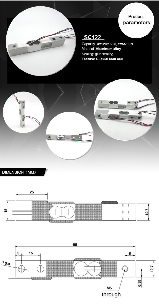 SC122 dual axis force sensor Multi axis load cell XY 2-Axis Force Load Cell