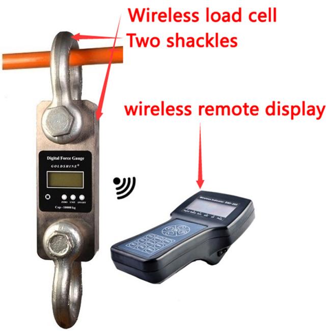 LCD Display Digital Dyno 1t 5t 10t 50ton Remote Control Hook Shackle Dynamometer Wireless Digital Dynamometer Load Cell
