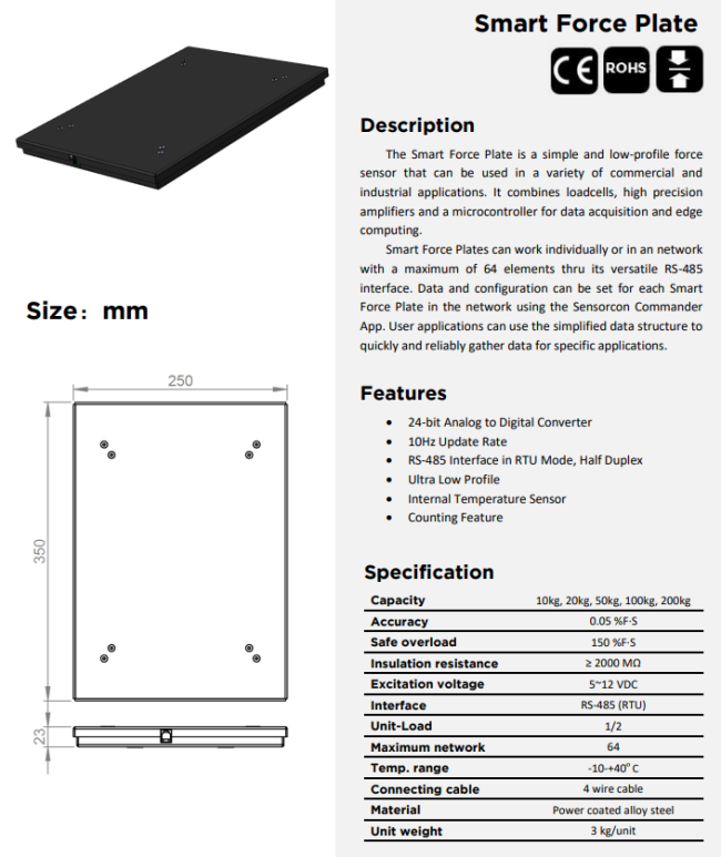 Force place for beehive scale vending machine smart shelf smart warehousing Force Plate