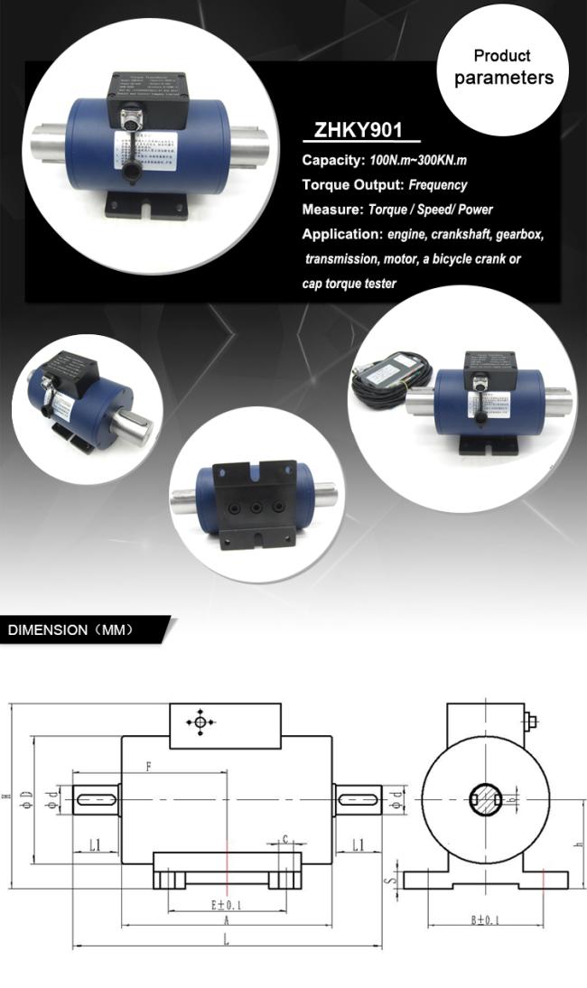 Rugged Inline Rotary Contactless Torque Sensor Meter Cheap Dynamometer Rotatory Torque Speed Rpm Sensor