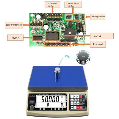 China Supermarket High Precision 24-Bit ADC Electronic Scale Hardware 20.7-Bit Stationary Code kg Unit Custom ODM Support 0.1g Accuracy OEM for sale