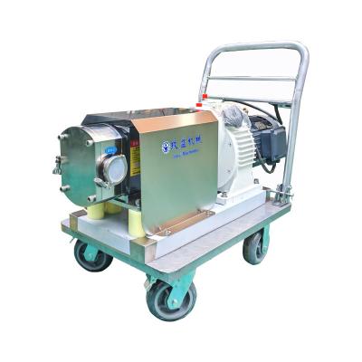 China Rotor Pump Transfer Pump with Trolley Manual Speed Regulation Transfer Pump for Tomato Sauce, Vegetable Oil Transfer for sale