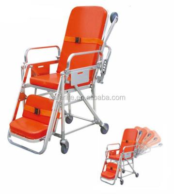 China 2017 For Sell Multifunctional Folding Hospital Gurney Emergency Aluminum Automatic Loading Ferno Stretcher for sale