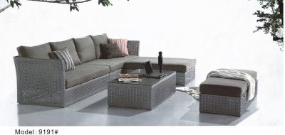 5 piece -L shape rattan wicker Living room chaise chair sofa set ottoman coffee table Yoshen-9191