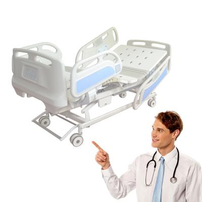 Cina MSC-DDC5-C Metal Steel Medical Furniture Professional Nursing Plastic Guardrail Multifunctional ICU Adjust Electric Hospital Bed With Ca in vendita