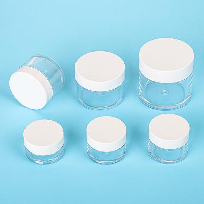 Cina Chiaro mini barattolo vuoto su ordinazione doppio della crema del fondo di forma rotonda di 15g 20g 30g 80g in vendita