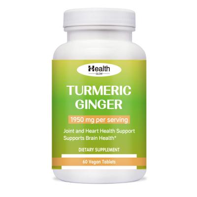 China Vegan Turmeric Ginger Supplement Tablets 1950mg Joint & Brain Support OEM for sale