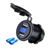 Quality 12Volt Dual USB Car Charger Socket 5V 2.1A For Car Bus Motorcycle Boat Charging for sale