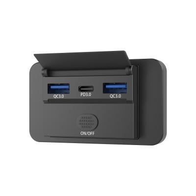 Китай Розетка питания USB C 12 В для RV, зарядное устройство для телефона, двойной порт QC, плоская установка продается