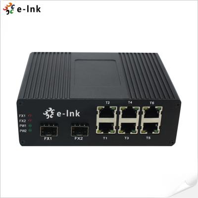 Chine Commutateur Ethernet industriel à 6 ports 10/100Base-T (6 ports PoE+) + à 2 ports 100BASE-FX à vendre