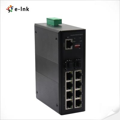 Chine Commutateur industriel DIN rail 8 ports Gigabit PoE 2 SFP sans ventilateur -40°C à 80°C à vendre