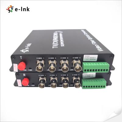 China E-link 4 canales convertidor de vídeo de fibra 120km Transmisión 4 en 1 soporte en venta