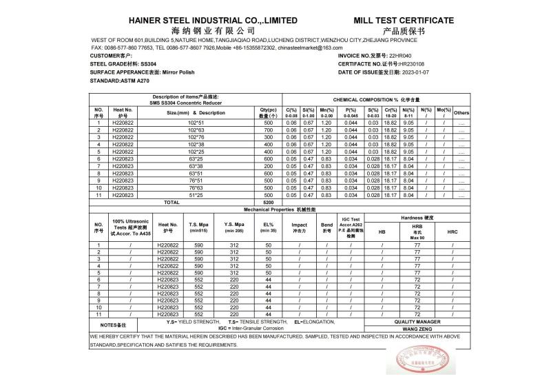 MTC ASTM A351 SMS SS304 SANITARY BUTTERFLY VALVE BRIGHT FINISH - HAINER STEEL INDUSTRIAL CO.,LIMITED