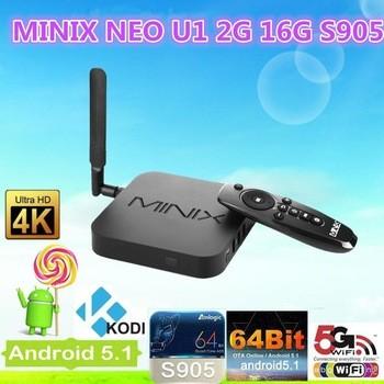 Cina Il Quadrato-centro NEO di Amlogic S905 2G 16G della scatola di MINIX U1 TV che scorre androide NEO U1 5,1 di MINIX della scatola di Media Player Google TV in vendita