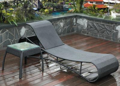 Cina Singole chaise longue all'aperto del rattan di forma delle clip di capelli della mobilia del rattan in vendita