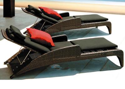 Cina Chaise longue all'aperto di Sun del doppio rattan regolabile del caffè per la piscina in vendita