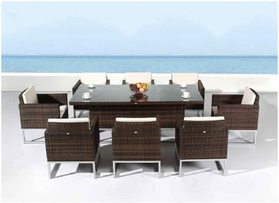 Cina Rattan esterno contemporaneo che pranza insieme per il ristorante occidentale, 8 Seater in vendita