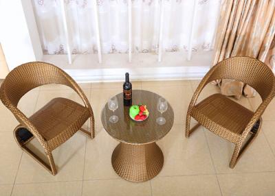 Cina Tavolo da pranzo dorato del rattan del PE e mobilia all'aperto del balcone delle sedie in vendita