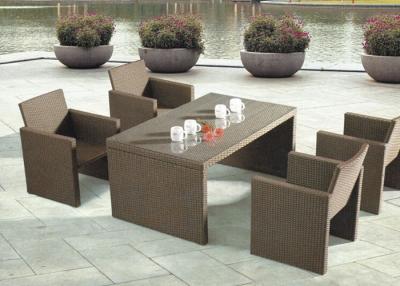 Cina Rattan all'aperto durevole Antivari di Brown messo con 4 panchetti per Taproom, villa in vendita