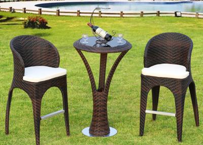Cina Mobilia di plastica all'aperto del rattan messa Antivari di 3 pezzi in Brown scuro in vendita