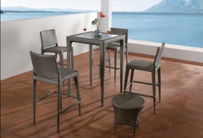 Cina Il rattan all'aperto Antivari del caffè scuro ha messo 4 Seater di plastica con la piccola Tabella in vendita