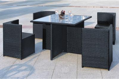 Cina Tavolo da pranzo contemporaneo e sedie della mobilia del rattan di forma di Seat del fan messi in vendita