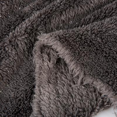 China Geweven 100% Polyester Sherpa Fleece Stof voor deken met twee zijden Micro Polar Te koop