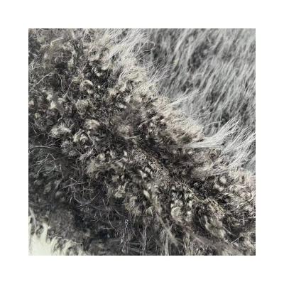 China Lange Pile Faux Fur Stof met tip-geverfd patroon en 1200gm Te koop