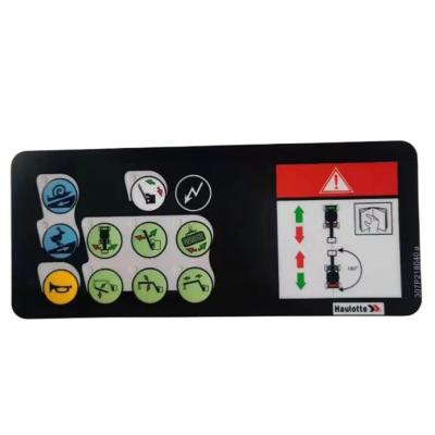 China 307P218040 Haulotte Upper Control Box Label - Wear Resistant Replacement Decal for HA12IP Aerial Work Platform (10 PCS Minimum Order) for sale