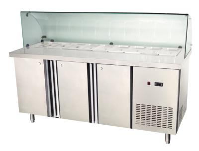 Cina Congelatore di frigorifero di Undercounter di tre porte con la pentola della GN/copertura di vetro, 350L in vendita