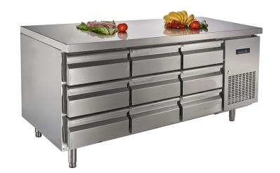 Cina acciaio inossidabile 350L sotto il contro frigorifero con nove cassetti 1800×700×850 (millimetri) in vendita