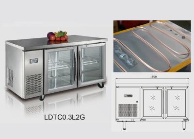 Cina ristorante 1500x800x800 sotto il contro frigorifero 346L con una porta due di vetro in vendita