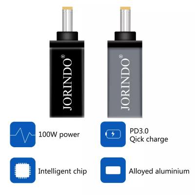 중국 100W USB 유형 C 암-DC 5.5x2.5mm 수 PD 커넥터 고속 고속 충전 판매용