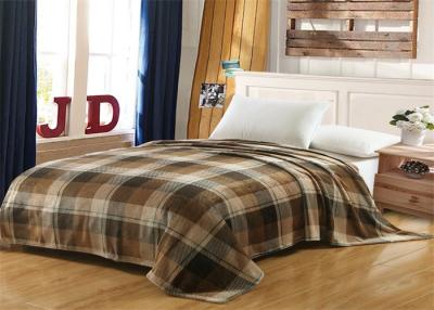 Cina Vello a quadretti di Brown e coperta della flanella, coperta leggera della flanella di MOHAP in vendita