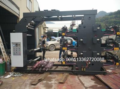 China Hohe Geschwindigkeit 6 färbt Plastik-PETfilmstreifen Flexo-Druckmaschine mit hydraulische Presse-Steuerung zu verkaufen