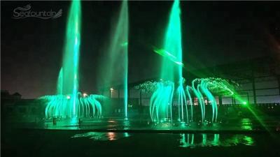 중국 플라팅 색상 변경 RGB LED 빛 뮤지컬 큰 야외 물 분수 음악 춤 물 분수 판매용