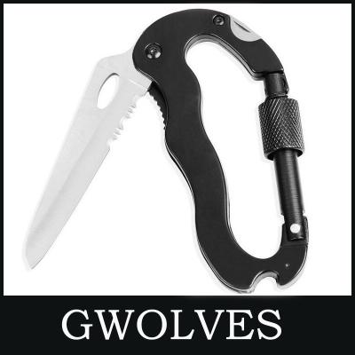 Cina Campeggio all'aria aperta EDC Multi Tool Multi Function Pocket Carabiner Knife 30 giorni di rimborso in vendita