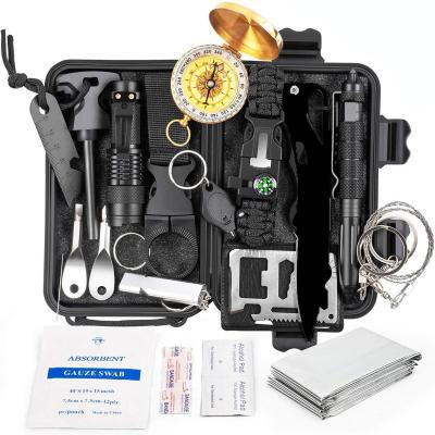 Cina Black Outdoor Camping Emergency Survival Tool Kit Kit di Primi Soccorsi Costi di spedizione inclusi in vendita