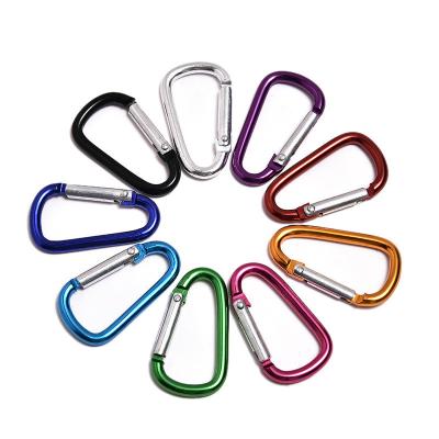 China 5cm D forma de aluminio redondo carabiner exterior de resorte Snap ganchos y resistentes para el exterior en venta