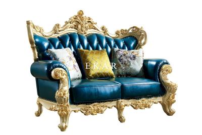 Китай Wooden Frame Italian Leather Luxury Sofa Set продается