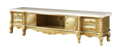 China Antique Luxury Marble Top Wooden Tv Stand Cabinet With Drawer en venta