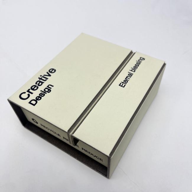 Folding jewelry boxes creative paper case with film suspension insert for jewelry packaging