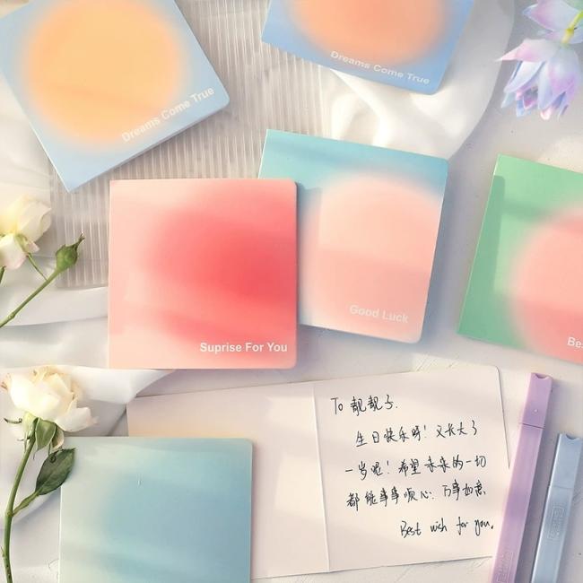 Close-up detail of smooth specialty paper material used for gradient cards