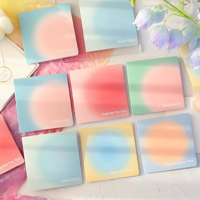 Gradient greeting card set used for holiday blessings and gift occasions