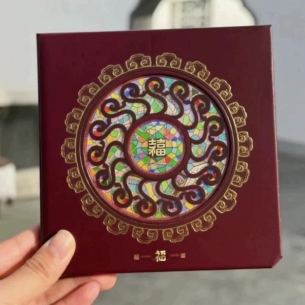 Chinese Window Hollow Hardcover Notebook showcasing traditional circular window design