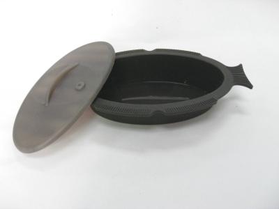 China ODM dado forma peixes do produto comestível da lancheira do navio do silicone da micro-ondas 800ML à venda