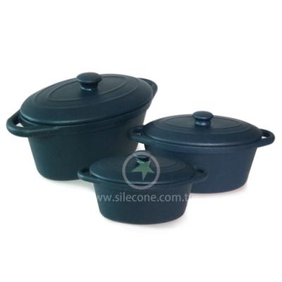 China O navio oval do silicone do alimento ajustou o calor que resiste BPA livre à venda